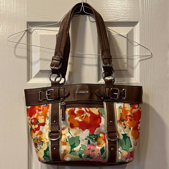Chaps | Bags | Chaps Ralph Lauren Brown Leather Floral Flower Purse ...